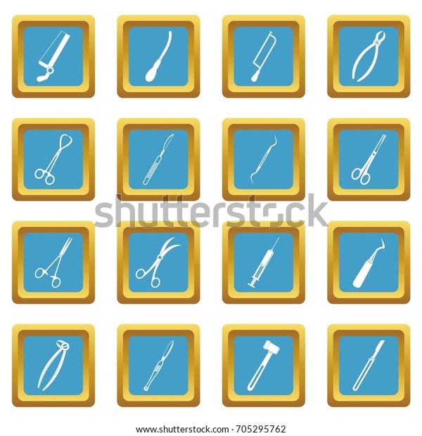 Surgeons Tools Icons Set Azur Color Stock Vector (Royalty Free ...