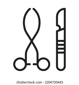 Surgery Icon Scissors Scalpel Outline Style Stock Vector (Royalty Free ...