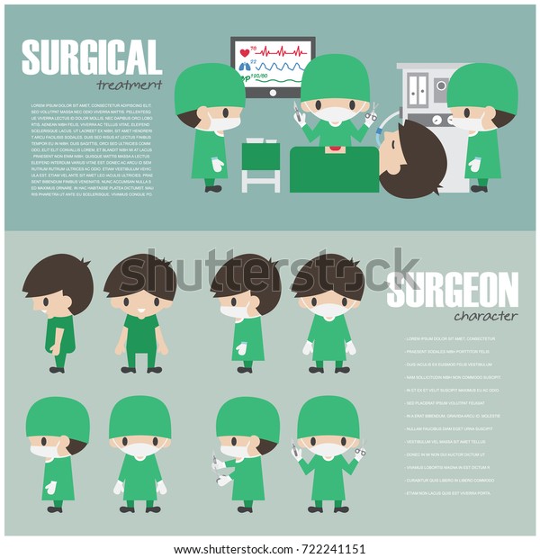 Surgical Infographics Element Set Surgeon Cartoon Stock Vector (Royalty ...