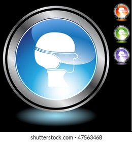 Surgical Mask Chrome Icon Set Isolated Stock Vector (Royalty Free ...