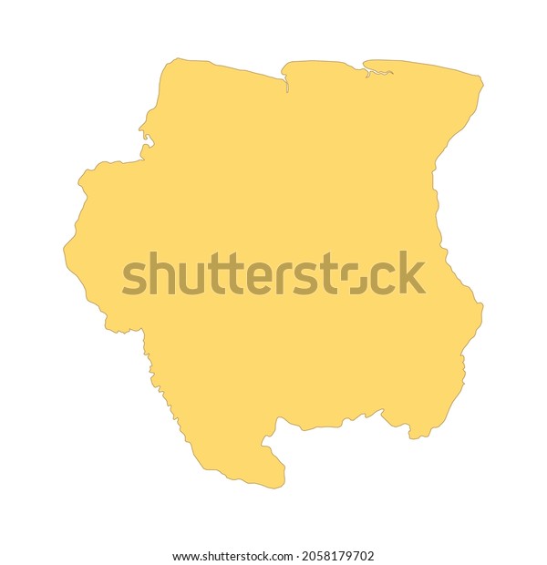 Suriname Map Color Line Element Border Stock Vector (Royalty Free ...