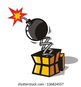 Surprise Box Bomb Inside Stock Vector (Royalty Free) 136824557