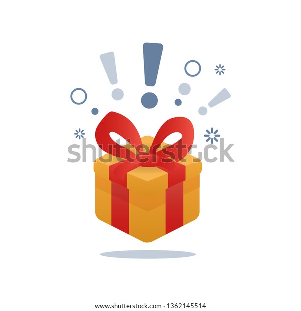 Surprise Box Flat Icon On White Stock Vector (Royalty Free) 1362145514