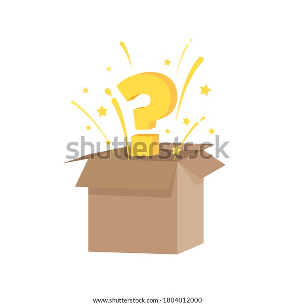 Surprise Box Mystery Box Question Cardboard Stock Vector (Royalty Free ...