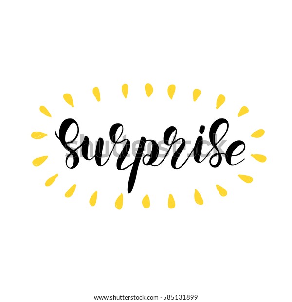 Surprise Brush Hand Lettering Vector Illustration Stock Vector (Royalty ...