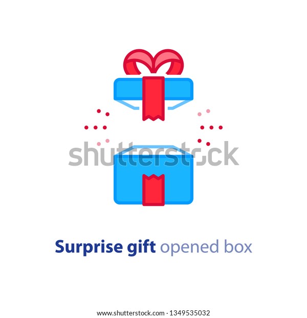 Surprise Gift Icon Opened Blue Box Stock Vector (Royalty Free ...