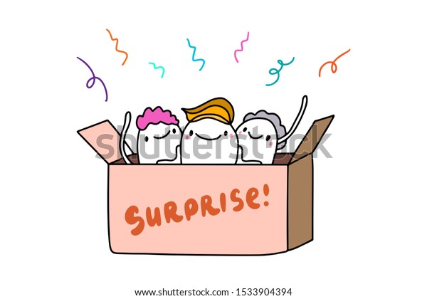 Surprise Hand Drawn Vector Illustration Cartoon Stock Vector (Royalty ...