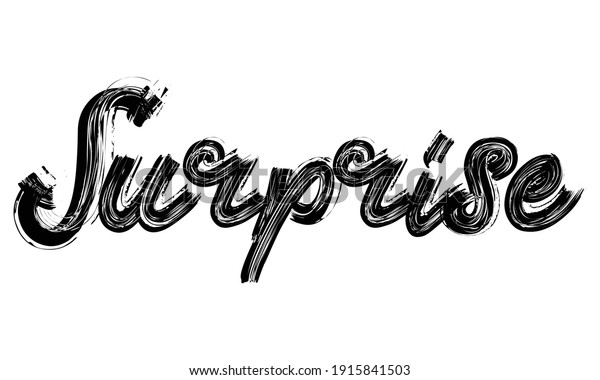 Surprise Typography Black Text Hand Written Stock Vector (Royalty Free ...