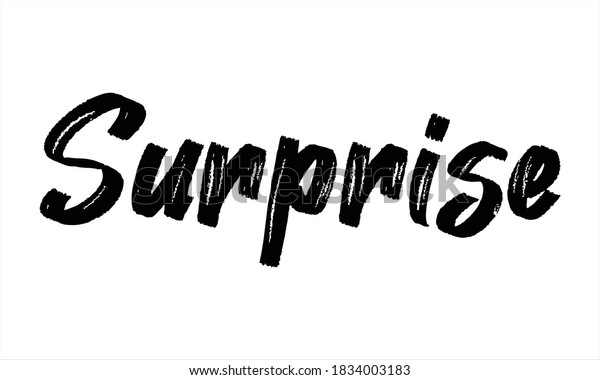 Surprise Typography Hand Drawn Brush Lettering Stock Vector (Royalty ...