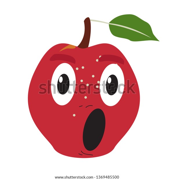 Surprised Apple Cartoon Image Vector Illustration Stock Vector (Royalty ...