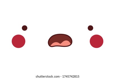 Surprised Cartoon Face Cheeks Design Kawaii Stock Vector (Royalty Free ...