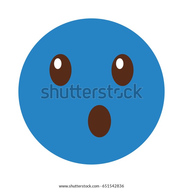 Surprised Emoticon Face Kawaii Style Stock Vector (Royalty Free ...