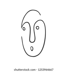 Surprised Lines Art Face Draw Stock Vector (Royalty Free) 1253964667