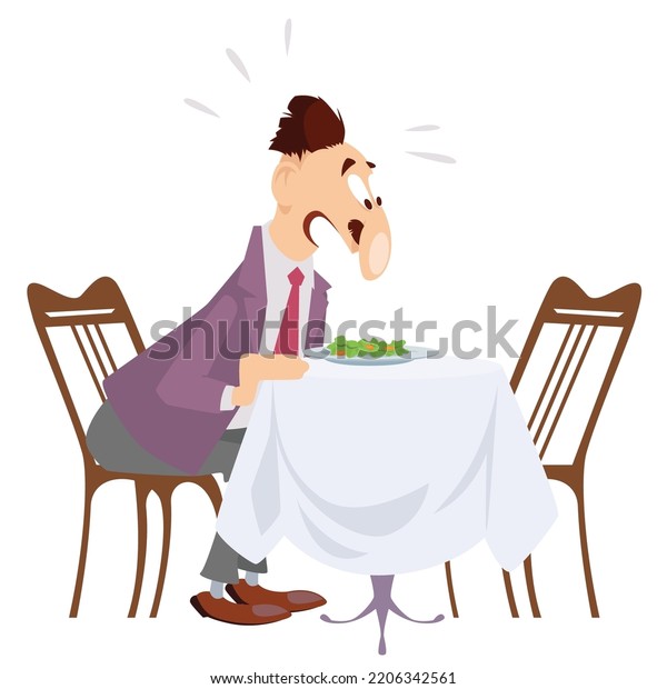 Surprised Man Cafe Table Funny People Stock Vector (Royalty Free ...