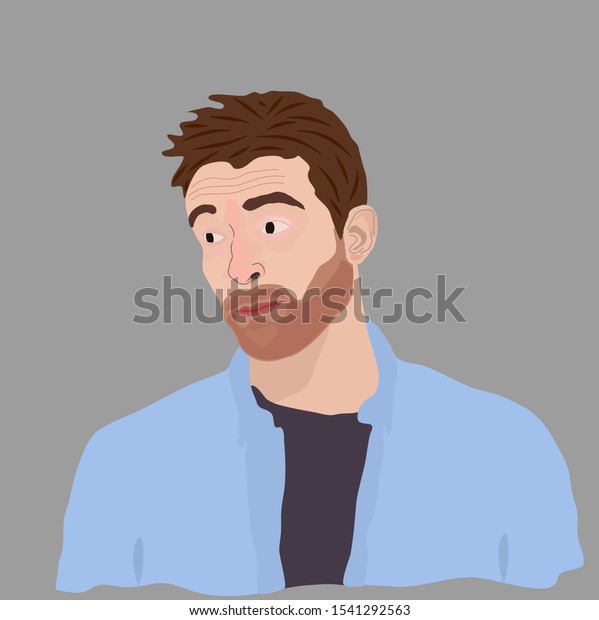 Surprised Man Face Vector Illustration Surprised Stock Vector (Royalty ...