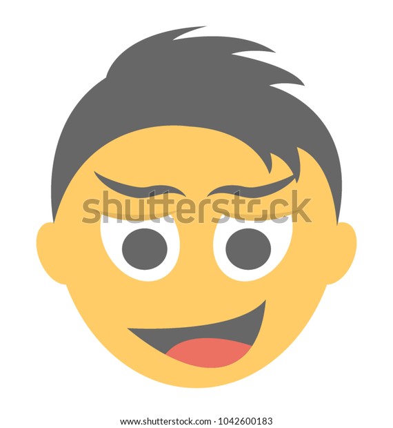 Surprised Smirking Emoticon Face Stock Vector (Royalty Free) 1042600183 ...