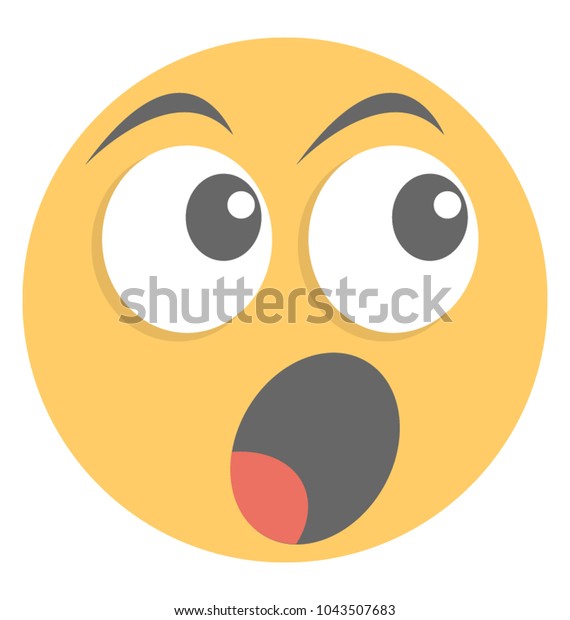 Surprised Smirking Emoticon Face Stock Vector (Royalty Free) 1043507683 ...