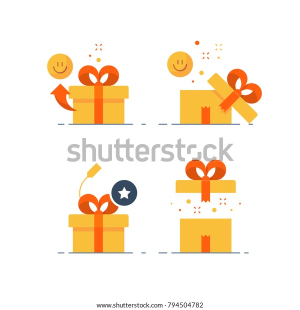 Surprising Gift Set Prize Give Away Stock Vector (Royalty Free) 794504782