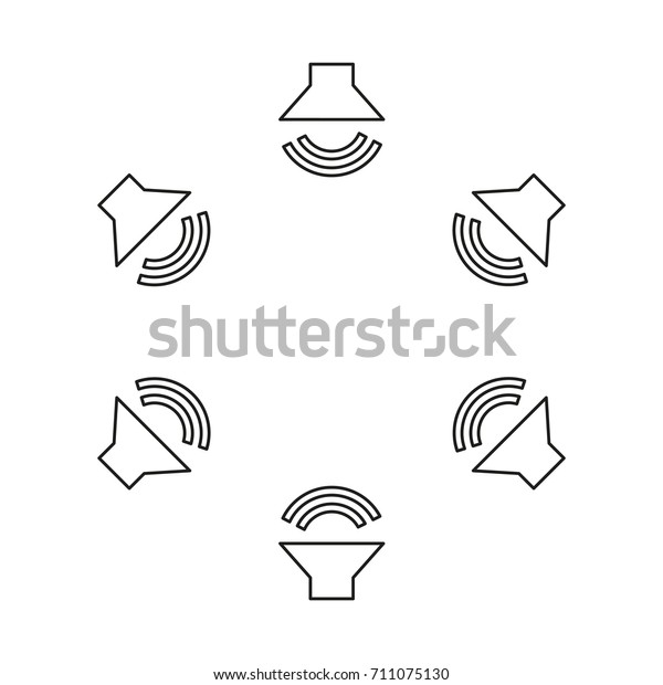 Surround Sound Symbols Icon Vector Illustration Stock Vector (Royalty ...