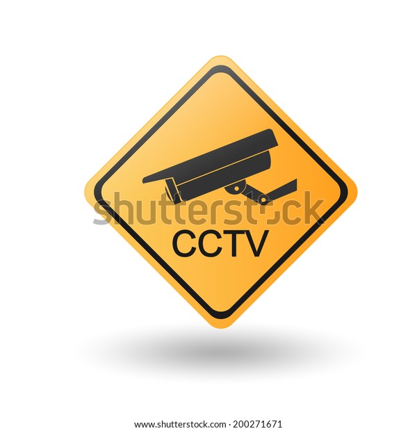 Surveillance Camera Warning Sign Cctv Icon Stock Vector (Royalty Free ...