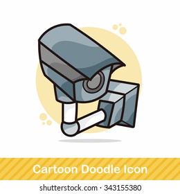 Surveillance Cameras Doodle Stock Vector (Royalty Free) 343155380 ...