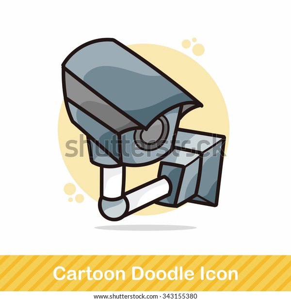 Surveillance Cameras Doodle Stock Vector (Royalty Free) 343155380 ...