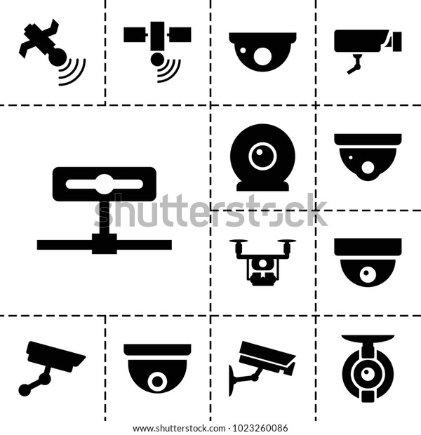 Surveillance Icons Set 13 Editable Filled Stock Vector (Royalty Free ...