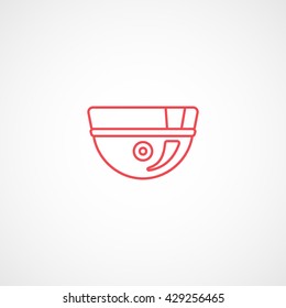 Surveillance Round Camera Red Icon On Stock Vector (Royalty Free ...