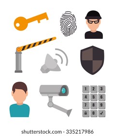 Surveillance Security System Graphic Design Vector Stock Vector ...