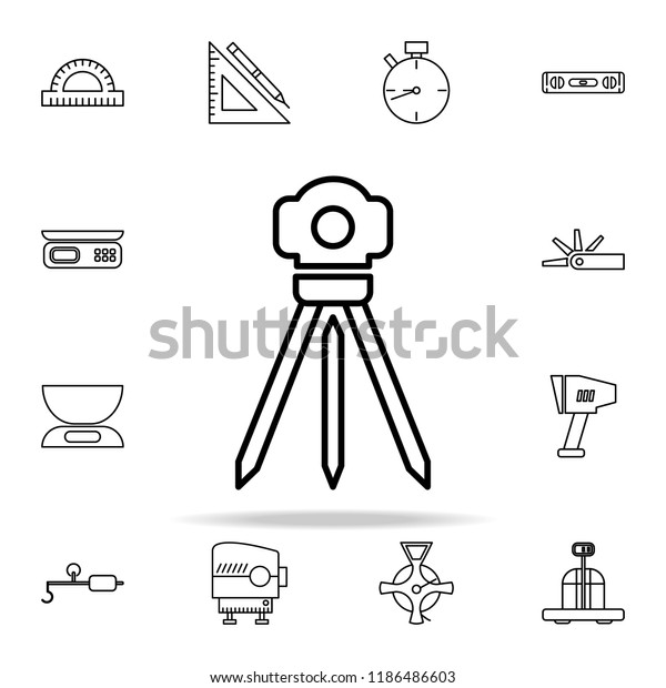 Survey Instrument Icon Measuring Instruments Icons Stock Vector ...