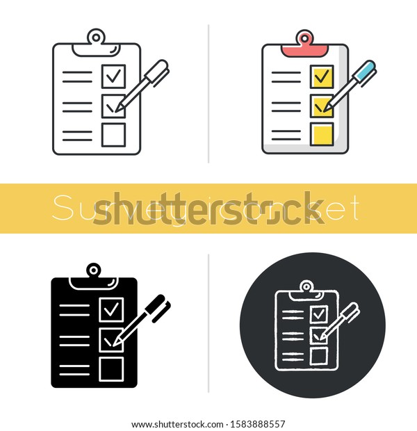 Survey Questionnaire Form Icon Checklist Customer Stock-vektor ...