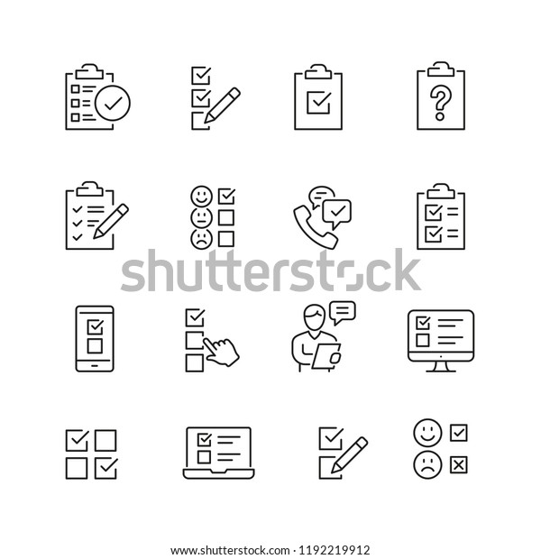 Survey Related Icons Thin Vector Icon Stock Vector (Royalty Free ...