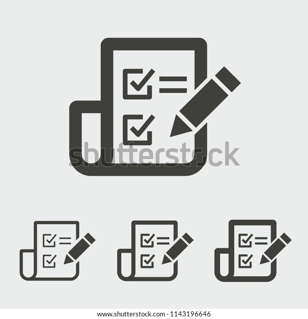 Survey Vector Icon Black Illustration Isolated Stock Vector (Royalty ...
