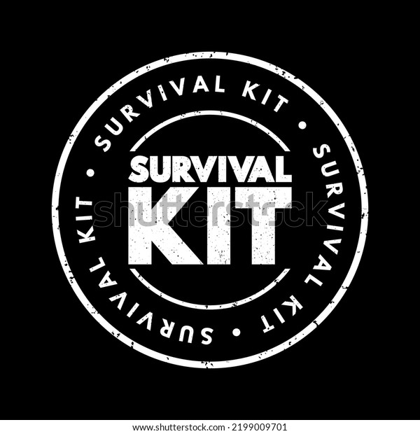 Survival Kit Text Stamp Concept Background Stock Vector (Royalty Free ...