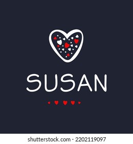 Susan Calligraphy Name Vector Illustration Stock Vector (Royalty Free ...