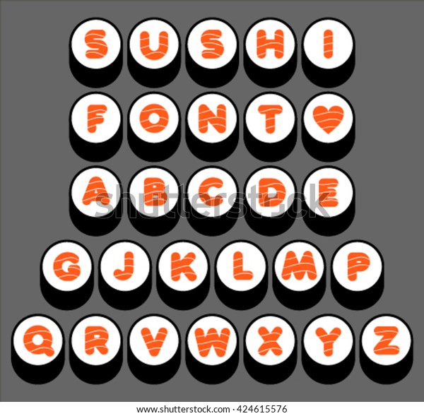 Sushi Font Letter Az Vector Stock Vector (Royalty Free) 424615576 ...