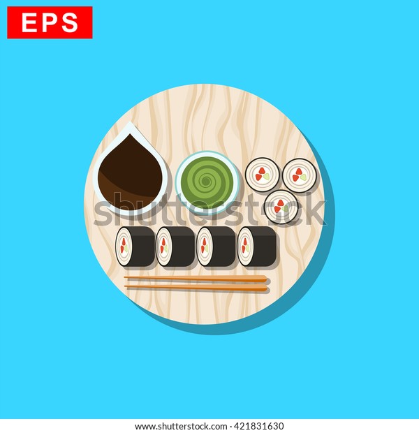 Sushi Icon Vector Sushi Roll Sign Stock Vector (Royalty Free) 421831630 ...