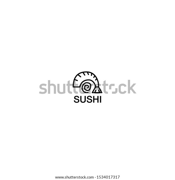 Sushi Logo Vector Line Art Simple Stock Vector (Royalty Free ...