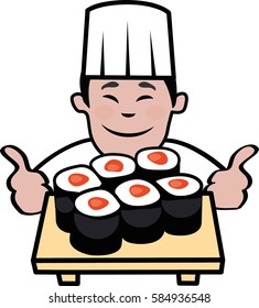 Sushi Master Rolls Stock Vector (Royalty Free) 584936548 | Shutterstock
