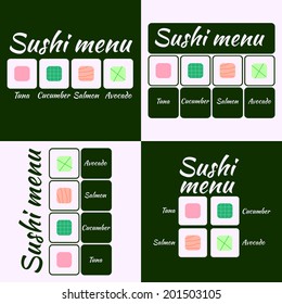 Sushi Menu Cards Design Template Stock Vector (Royalty Free) 201503105 ...