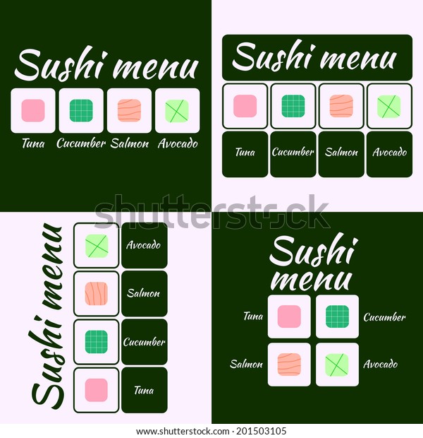 Sushi Menu Cards Design Template Stock Vector (Royalty Free) 201503105 ...
