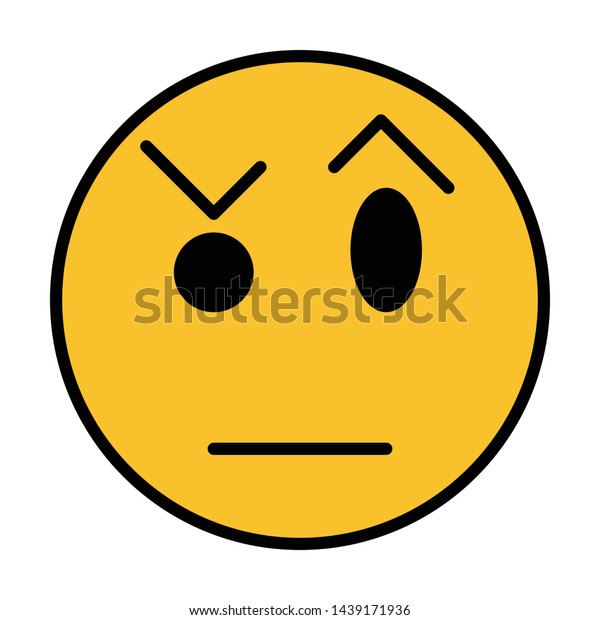 Suspicious Emoticon Flat Style Vector Stock Vector (Royalty Free ...