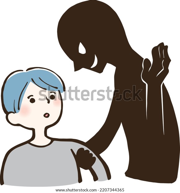 Suspicious Person Trying Kidnap Boy Illustration Stock Vector (Royalty ...
