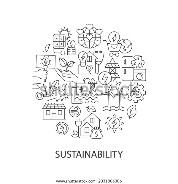 Sustainability Abstract Linear Concept Layout Headline Stock Vector ...