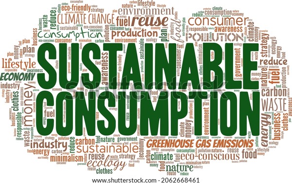 Sustainable Consumption Vector Illustration Word Cloud Stock Vector ...
