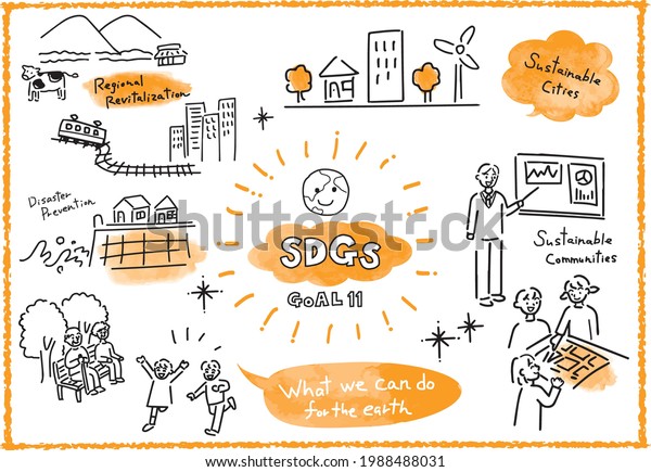 Sustainable Development Goals Image Hand Drawn Stock Vector (Royalty ...