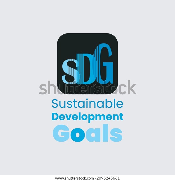 Vektor Stok Sustainable Development Goals Typography Logo Design (Tanpa ...