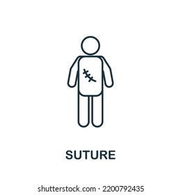 Suture Icon Simple Element Medical Services Stock Vector (Royalty Free ...