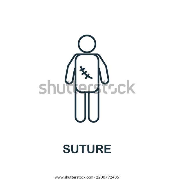 Suture Icon Simple Element Medical Services Stock Vector (Royalty Free ...
