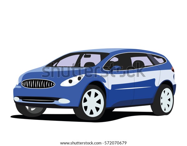 Suv Blue Realistic Vector Illustration Isolated Stock Vector (Royalty ...